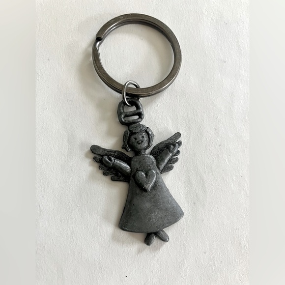 Accessories | Vintage Angel Stone Charm Key Ring Key Chain | Poshmark